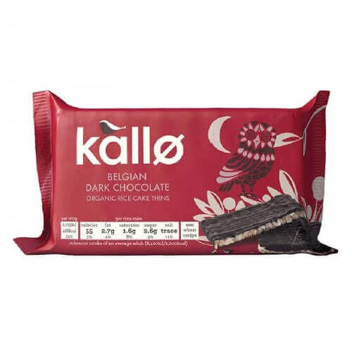 Kallo Rice Cake Thins with Dark Chocolate Organic - Ganesha Wholefoods ...